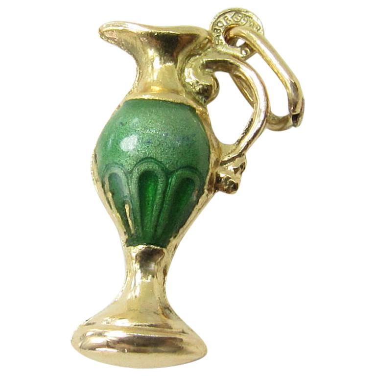 14 Karat Yellow Gold Water Pitcher Charm at 1stDibs