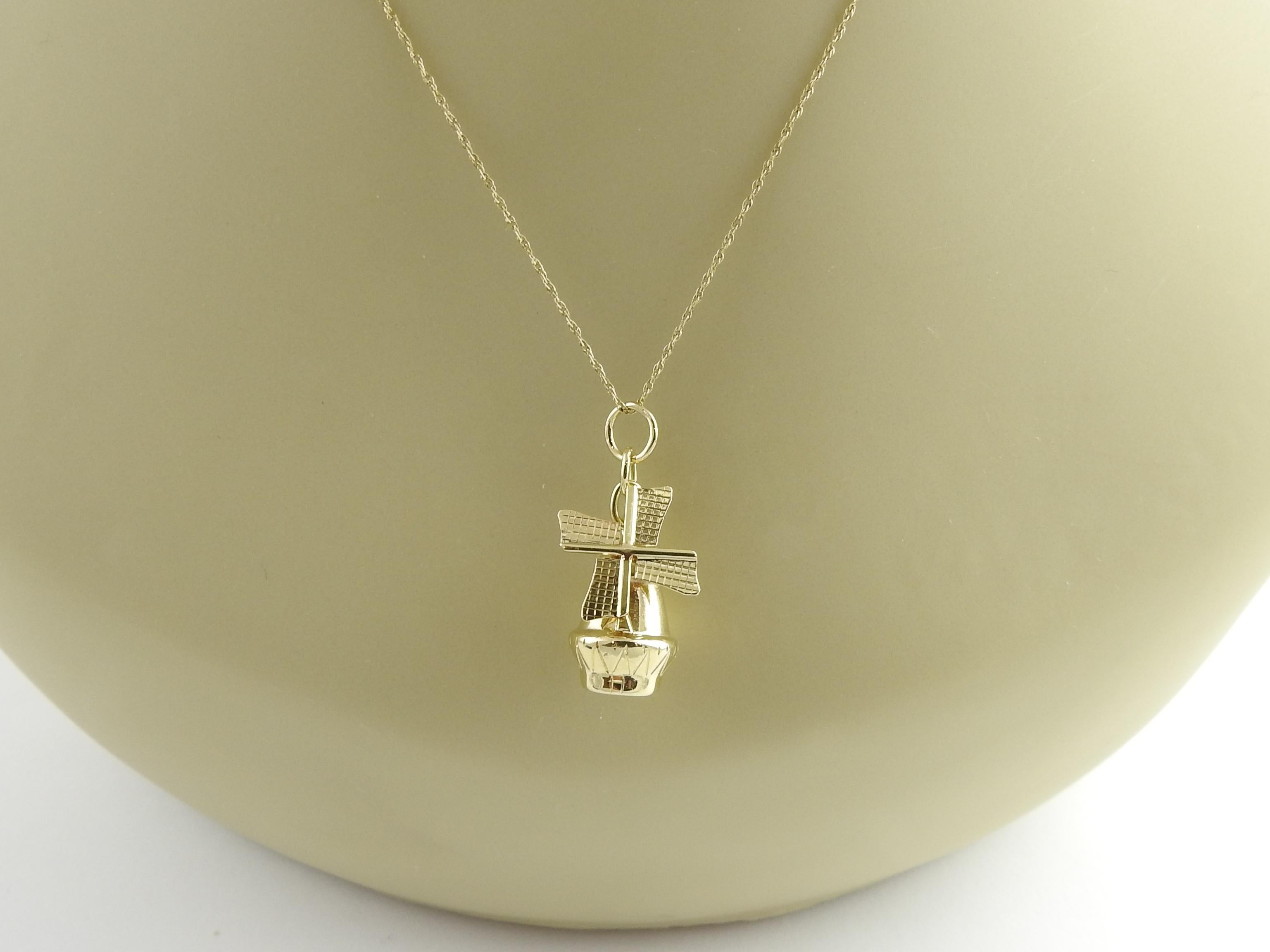 14 Karat Yellow Gold Windmill Charm For Sale at 1stDibs
