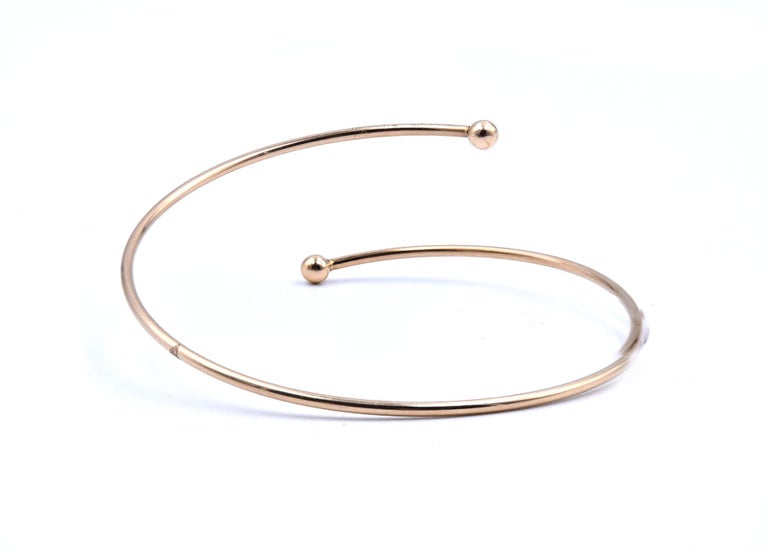 14 Karat Yellow Gold Wire Wrap Bracelet with Screw Bead Ends For Sale ...