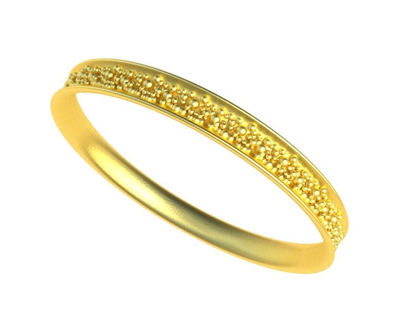 14 Karat Yellow Matte Gold Champagne Bubbles Bracelet For Sale at 1stDibs