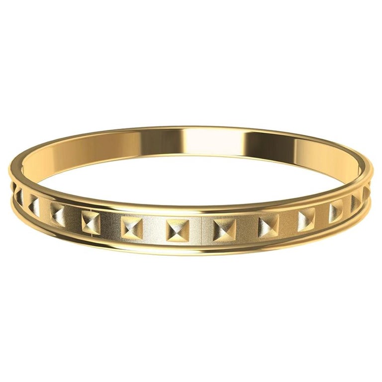 Modern Renaissance Pyramid Bracelet In 18K Yellow Gold With Pavé ...