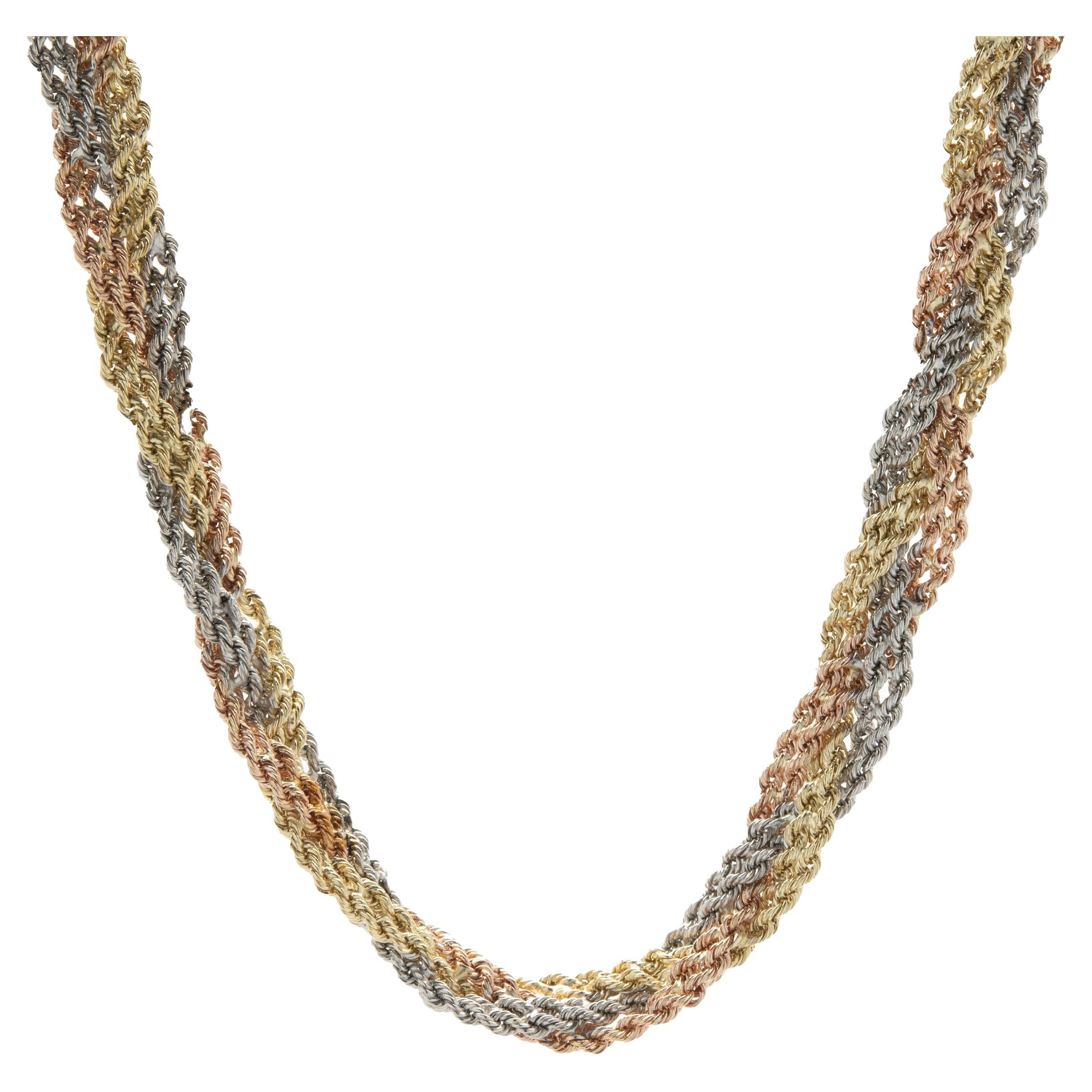 Contemporary Gold 36 Inch Braided Rope Chain Necklace at 1stDibs | 36 ...