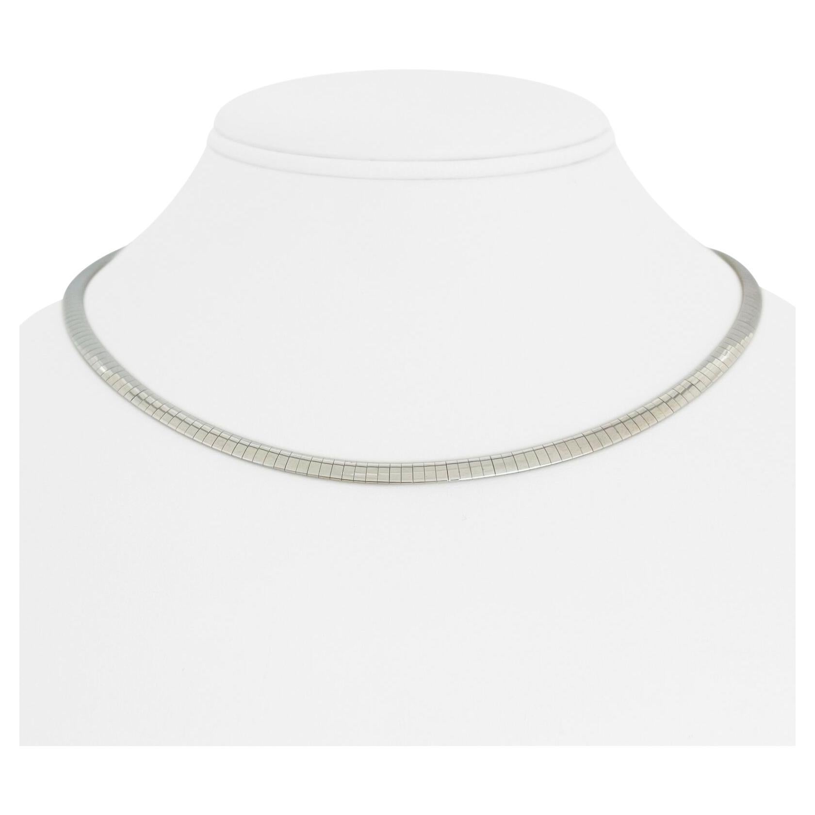 14 Karat Yellow and White Gold Reversible Omega Link Necklace, Italy ...