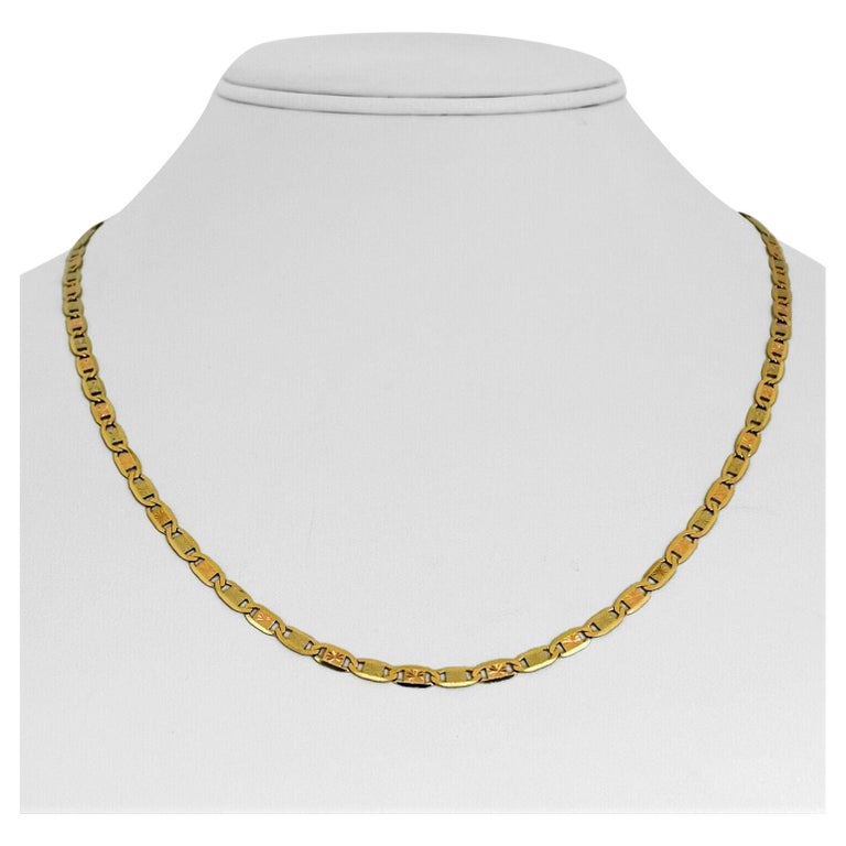 14 Karat Yellow White Rose Gold Tri Tone Diamond Cut Gucci Link Chain ...