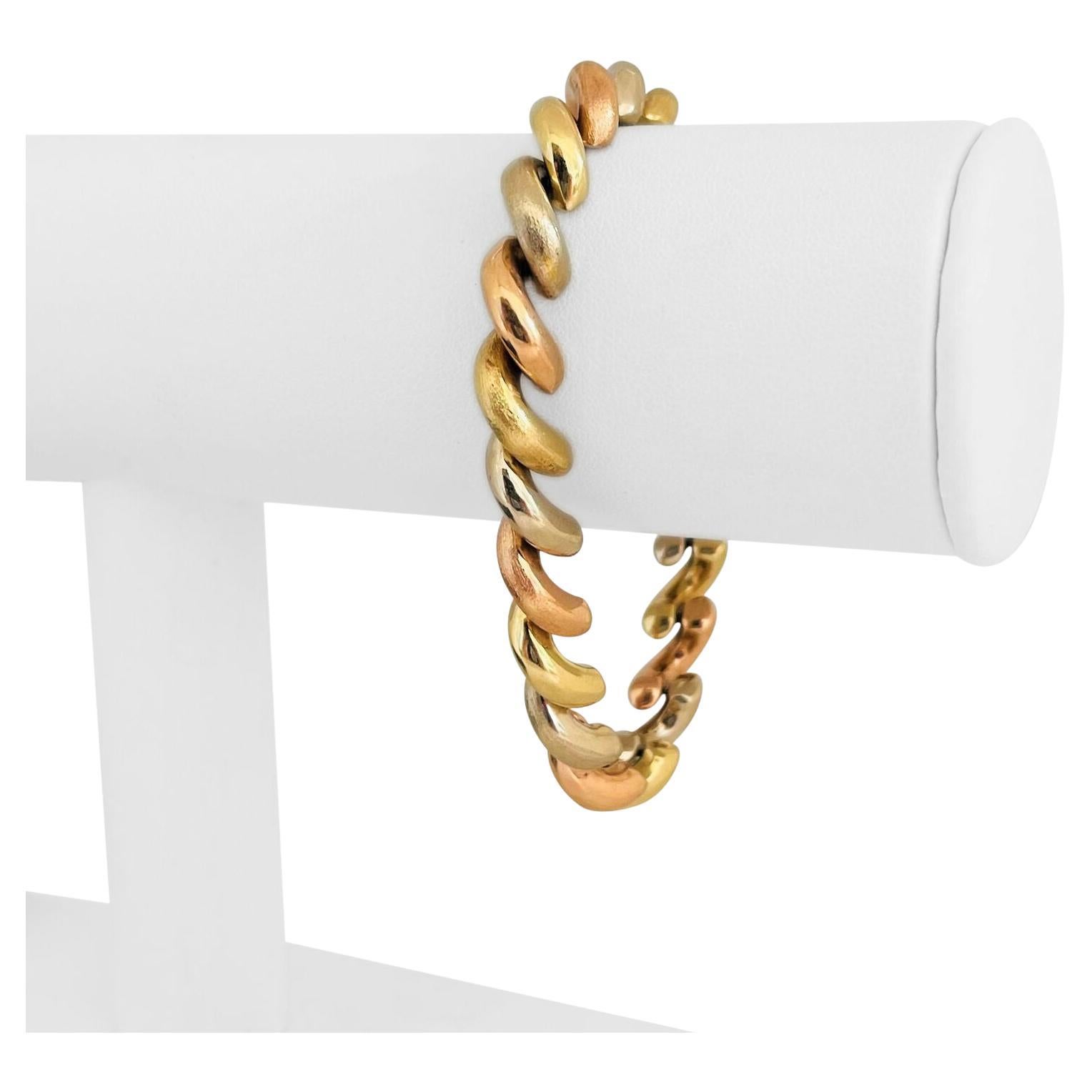 Sand Blasted San MarCo Gold Bracelet at 1stDibs