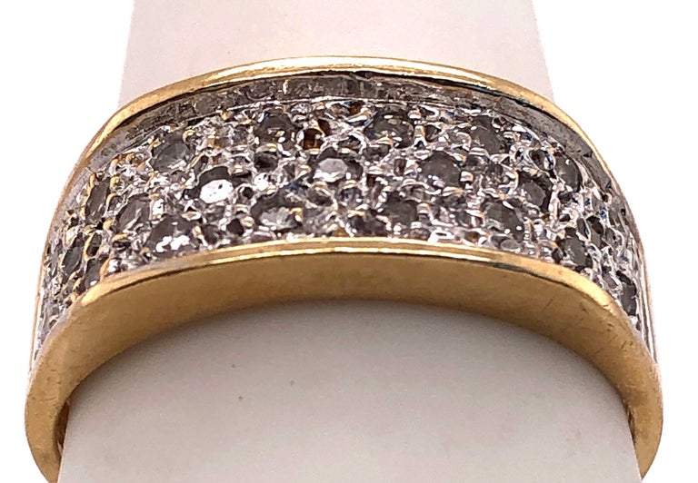 14 Karat Yellow Gold and Diamond Encrusted Fashion Ring 0.50 TDW For ...