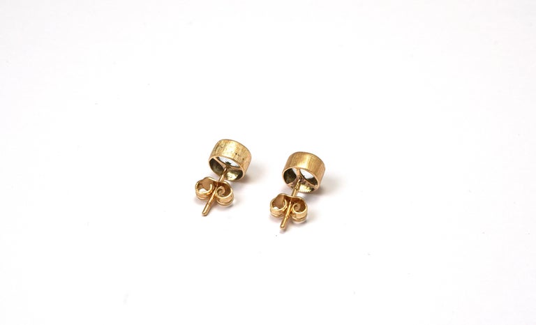 14 Kt Yellow Gold Aquamarine Earrings For Sale at 1stDibs
