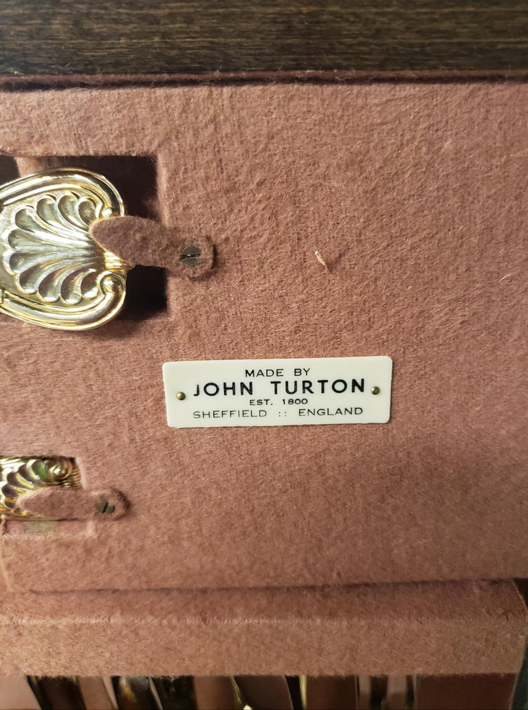 140 Pcs John Turton Kings Pattern Silverplate w/ Gold Plating Flatware ...