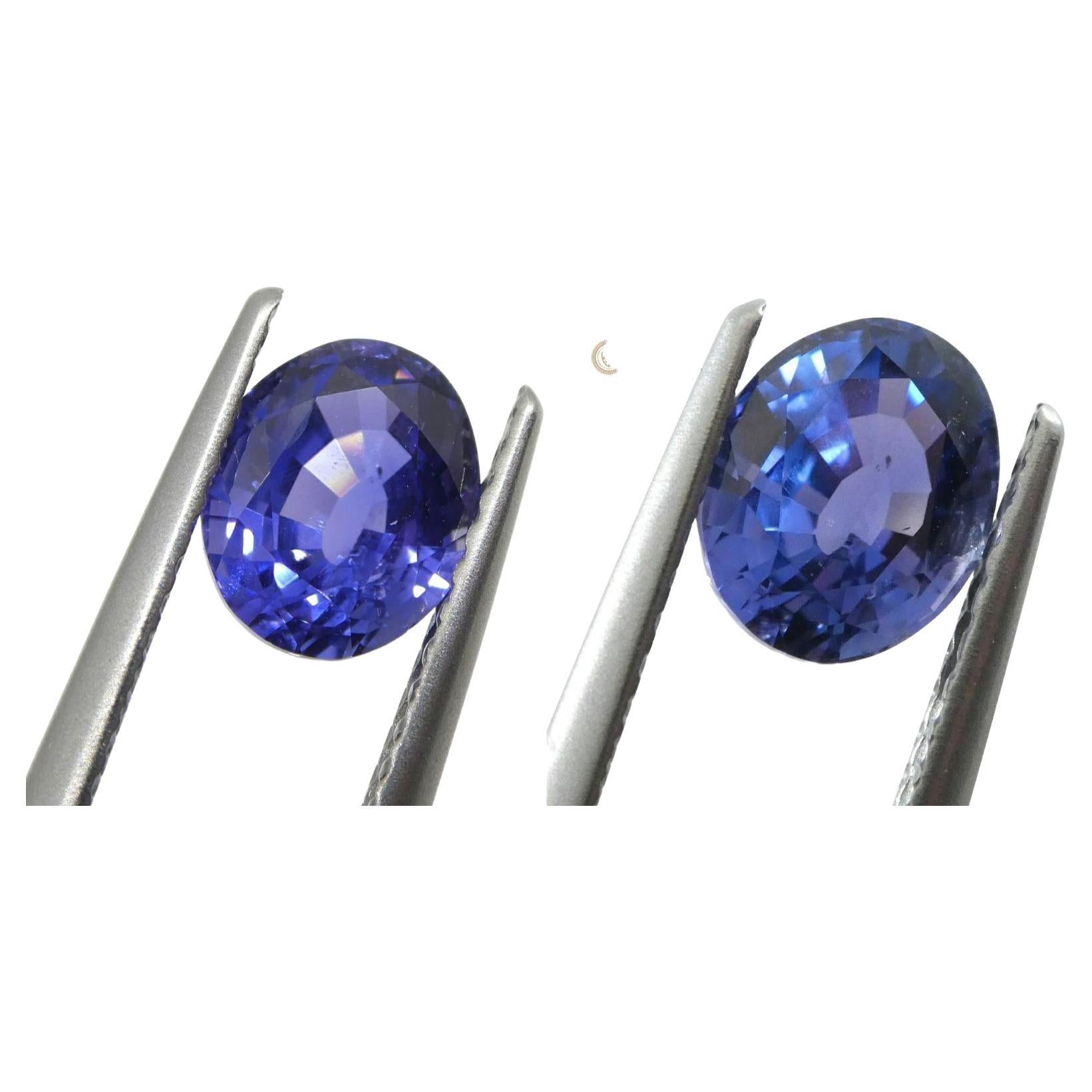Unheated 4.67 ct. Blue Violet Color Change Sapphire GIA, Unset 3-Stone ...