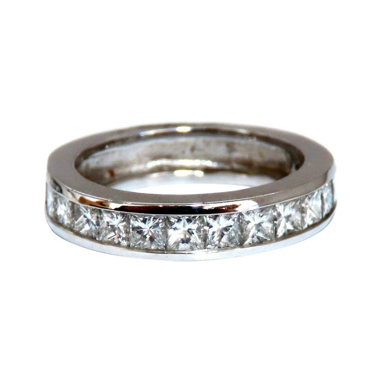 1.40ct Natural Princess Cut Diamonds Band Channel Platinum Prime For ...