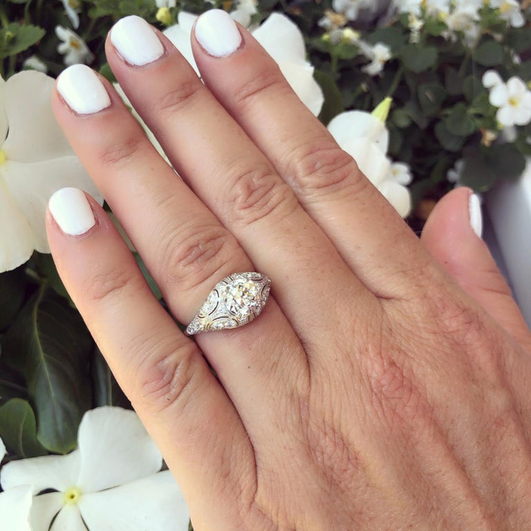 1.41 Carat Old European Diamond and Platinum French Engagement Ring at ...