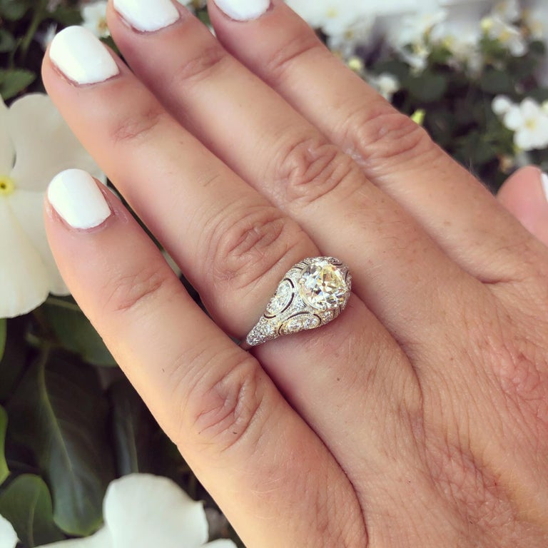 1.41 Carat Old European Diamond and Platinum French Engagement Ring at ...