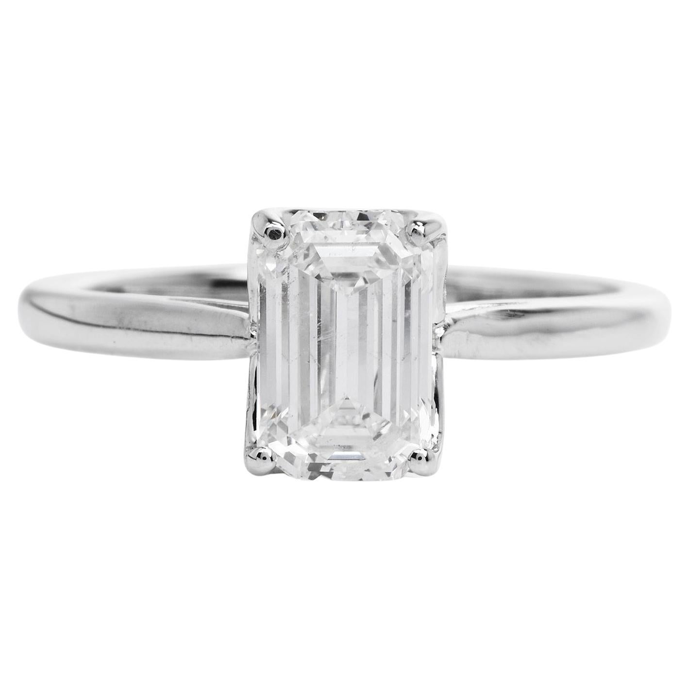 11.45ct Emerald Cut Diamond Solitaire Ring For Sale at 1stDibs