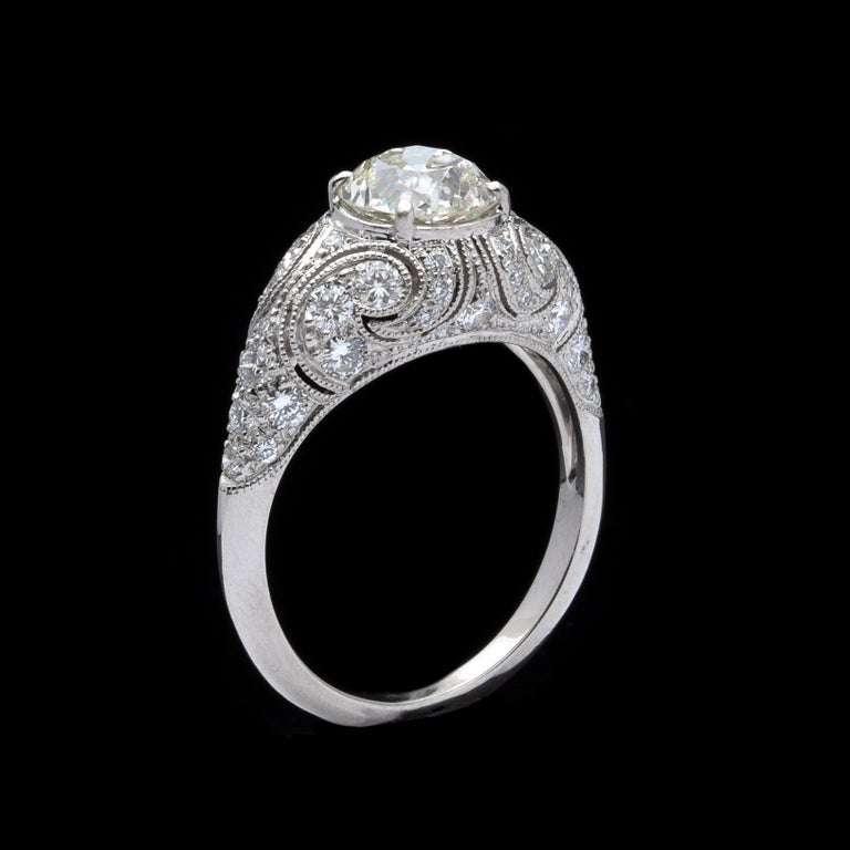 1.41 Carat Old European Diamond and Platinum French Engagement Ring at ...