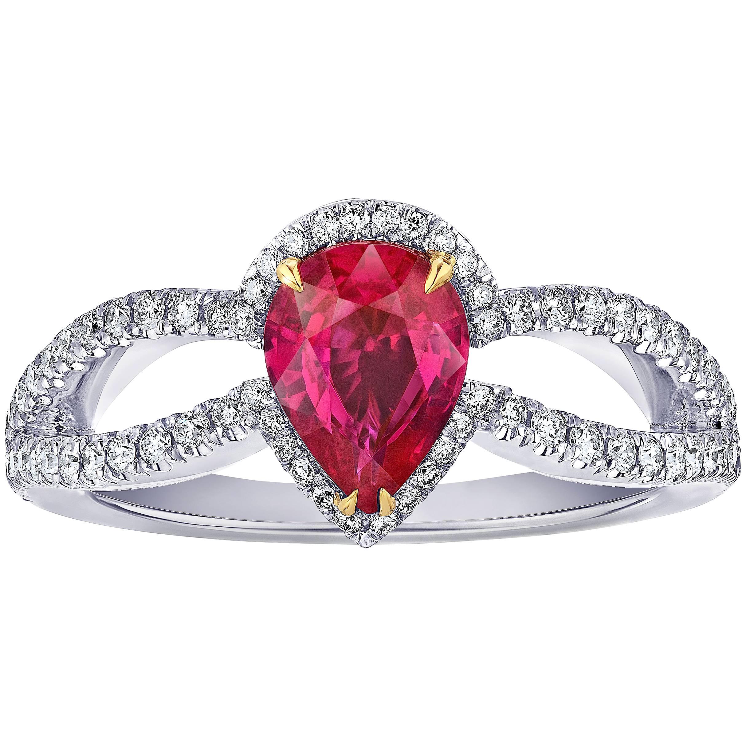 3.02 Carat Kite Shape Ruby, Diamond and Garnet Rose Gold Pendant with ...