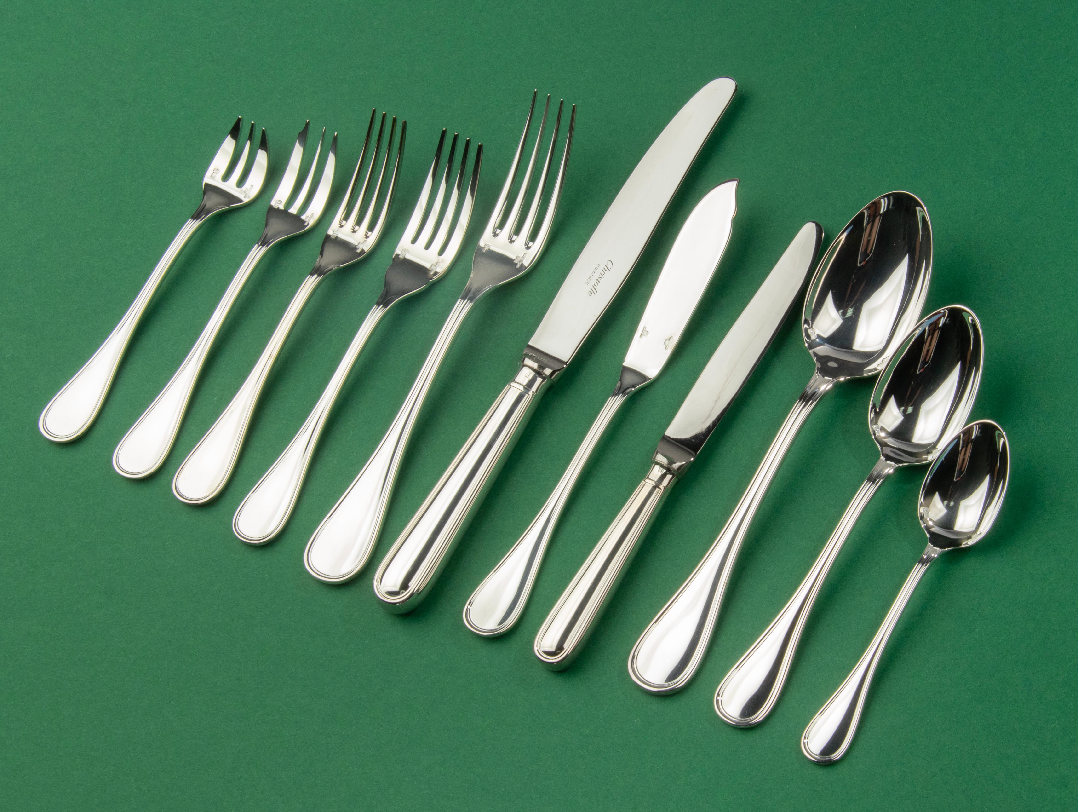 142-Piece Set Silver Plated Flatware for 12 Persons - Christofle ...