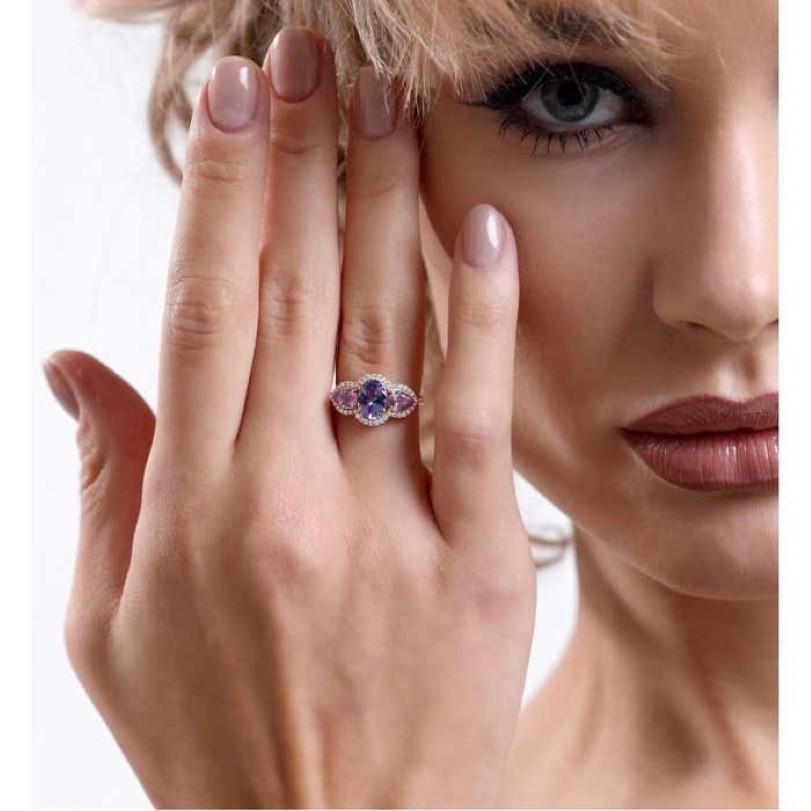 1.42ct Teal Sapphire And Diamond Halo Ring For Sale at 1stDibs