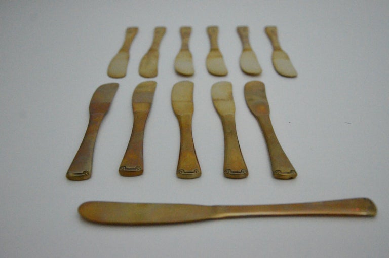 143 Piece Brass Plate Flatware with Service for Twelve and Twelve ...