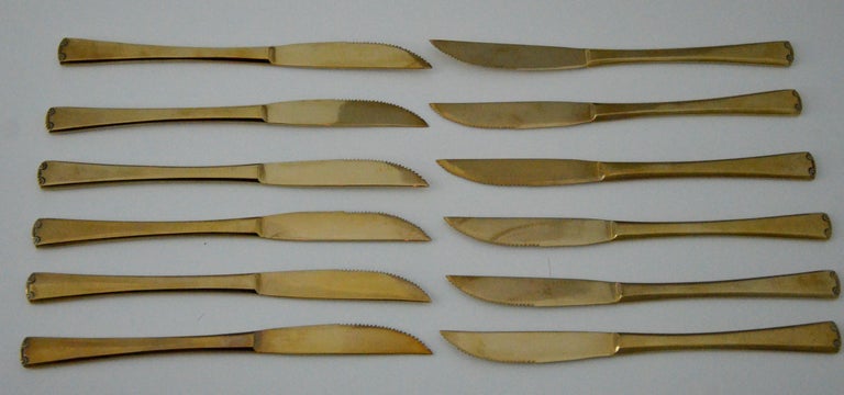 143 Piece Brass Plate Flatware with Service for Twelve and Twelve ...