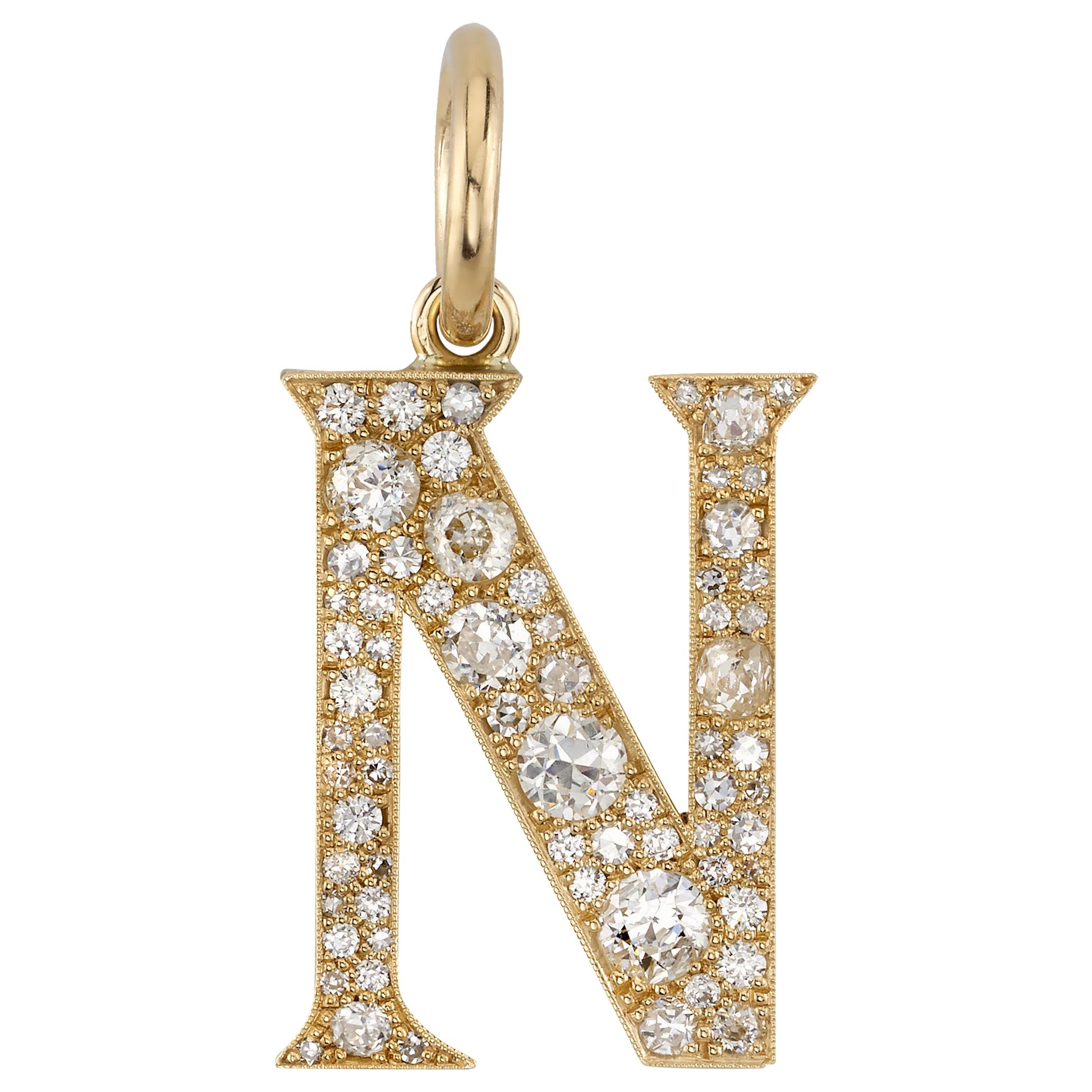 Handcrafted Round Cobblestone Mixed Cut Diamond Pendant by Single Stone ...