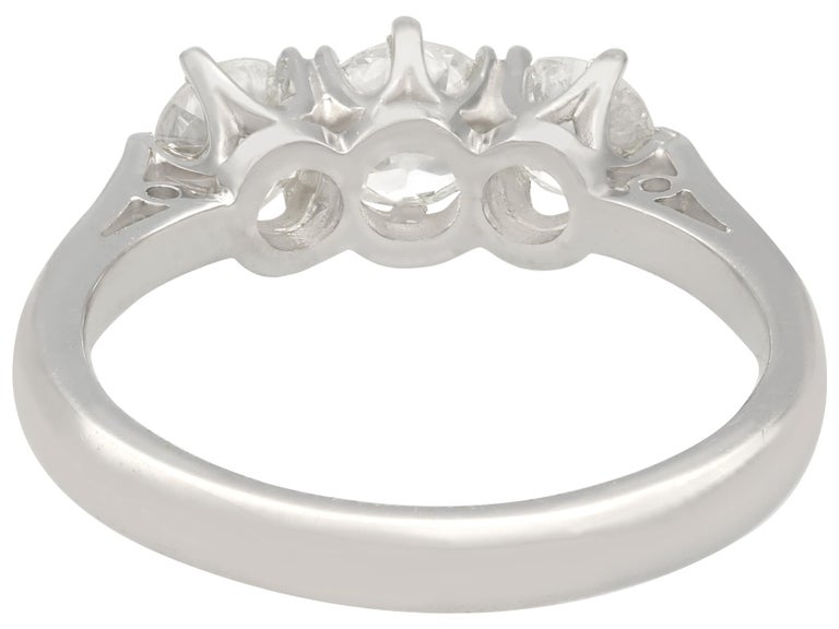 1.45 Carat Diamond and Platinum Trilogy Engagement Ring For Sale at 1stDibs