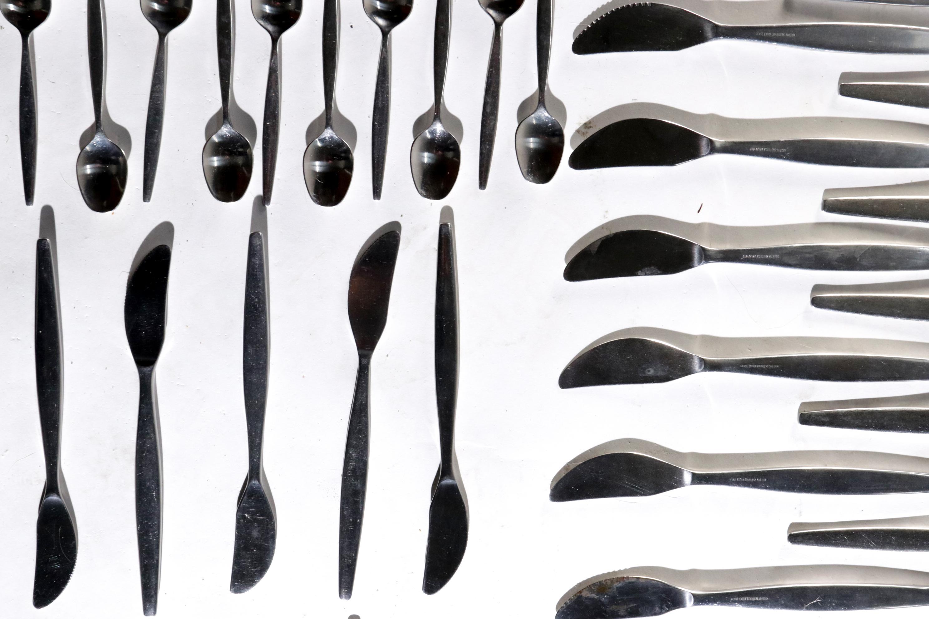 146 Pieces Folke Arstrom Focus Flatware Gense 18 8 Stainless Sweden ...