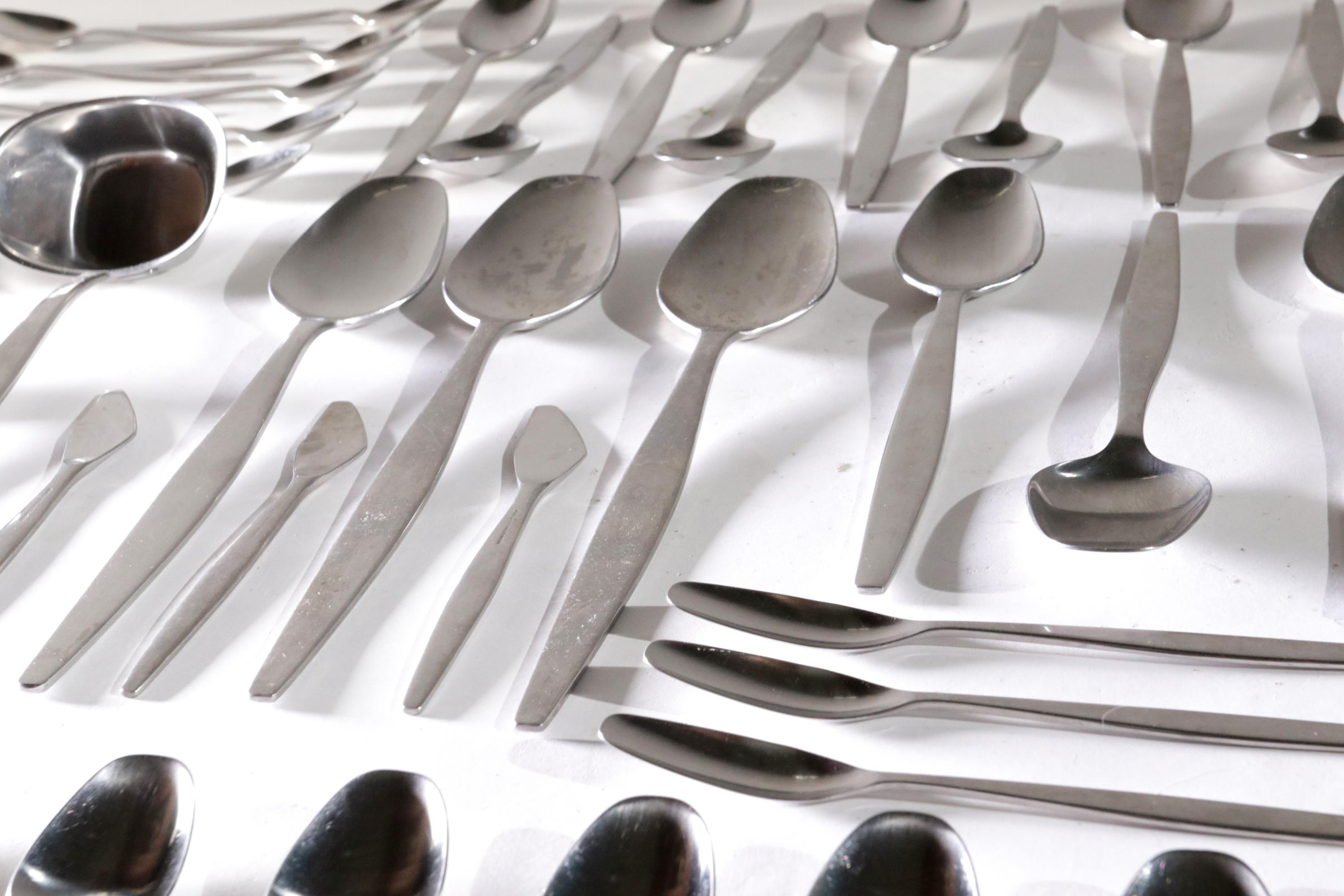 146 Pieces Folke Arstrom Focus Flatware Gense 18 8 Stainless Sweden ...