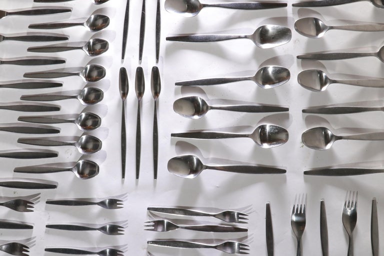 146 Pieces Folke Arstrom Focus Flatware Gense 18 8 Stainless Sweden ...