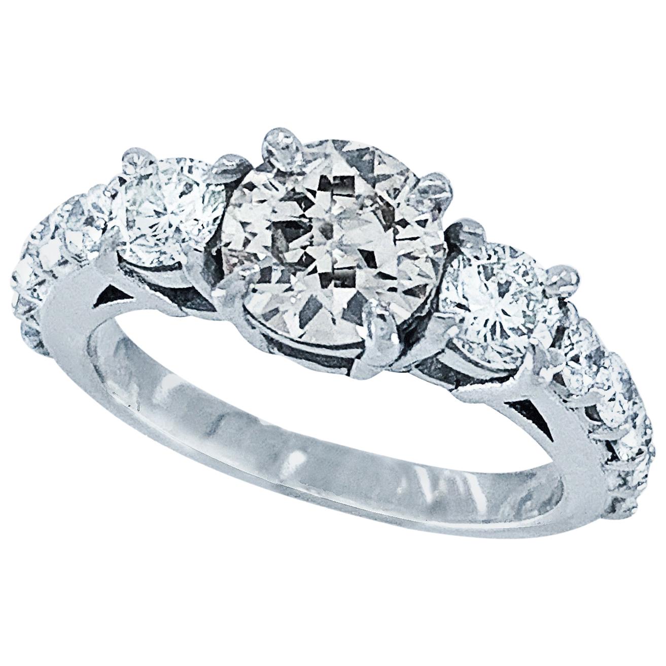 GIA-Certified 7.27 Carat Radiant-Cut Diamond Ring with 0.75 Carat Side ...