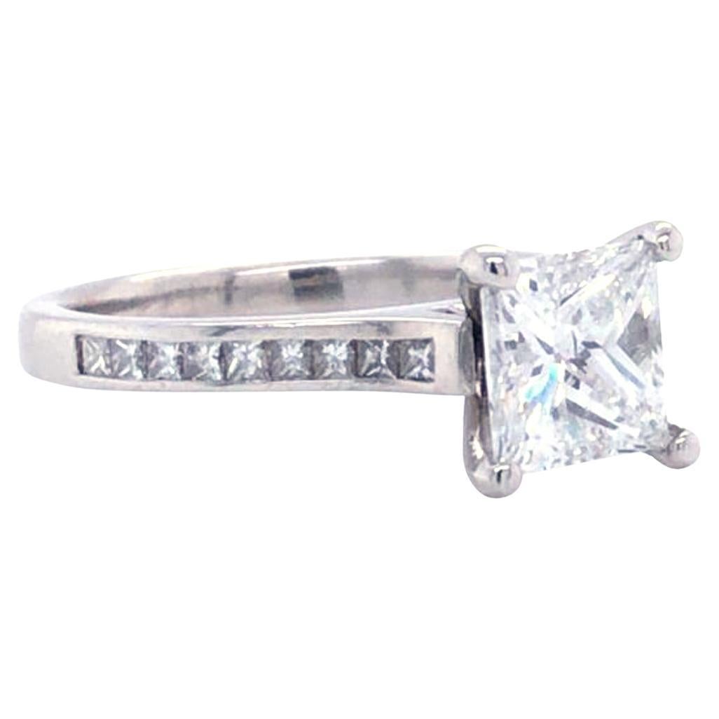 Customizable Platinum Engagement Ring with Center Diamond 4.00ct G-H ...
