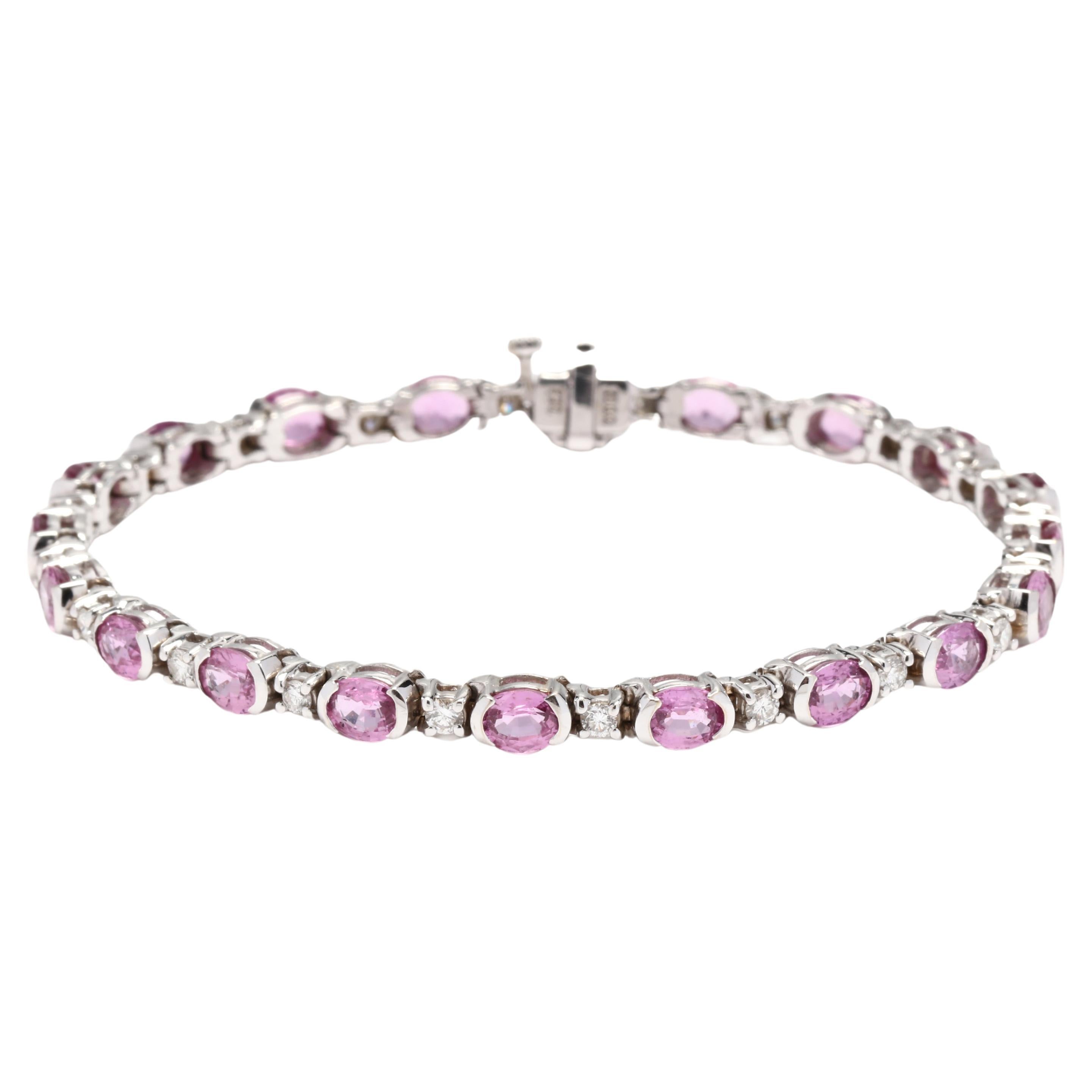 Classic Tennis Bracelet In Titanium 18kt Red Gold And Blue Shaded