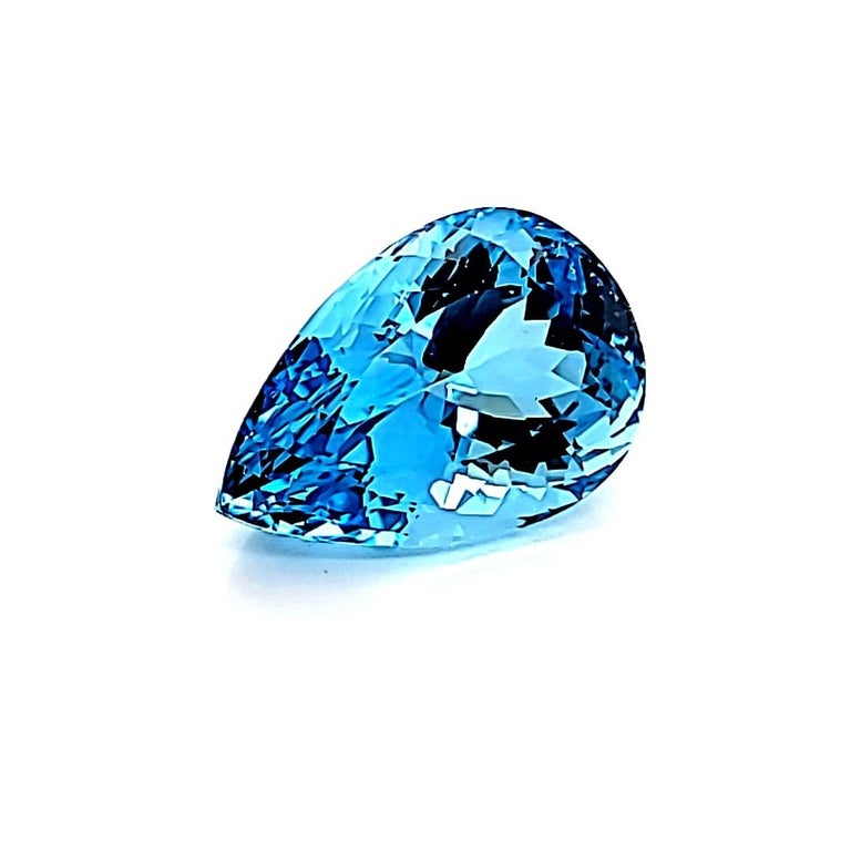 14.85 Carats Intense Blue Aquamarine Pear Drop Cut For Sale at 1stDibs