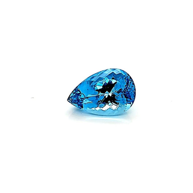 14.85 Carats Intense Blue Aquamarine Pear Drop Cut For Sale at 1stDibs