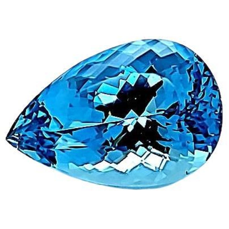 14.85 Carats Intense Blue Aquamarine Pear Drop Cut For Sale at 1stDibs