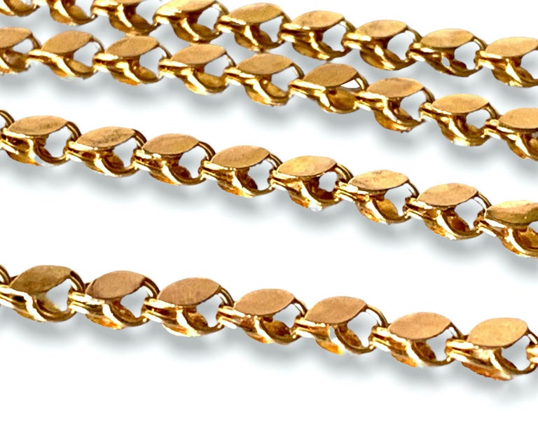 14ct Gold 1930s Leaf Design Middle Eastern 21.5" Necklace For Sale at ...