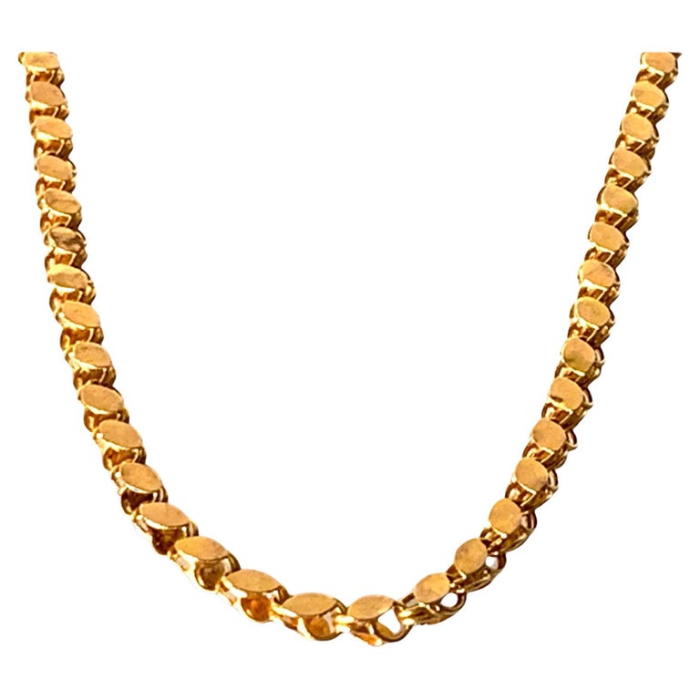 14ct Gold 1930s Leaf Design Middle Eastern Necklace For Sale at 1stDibs