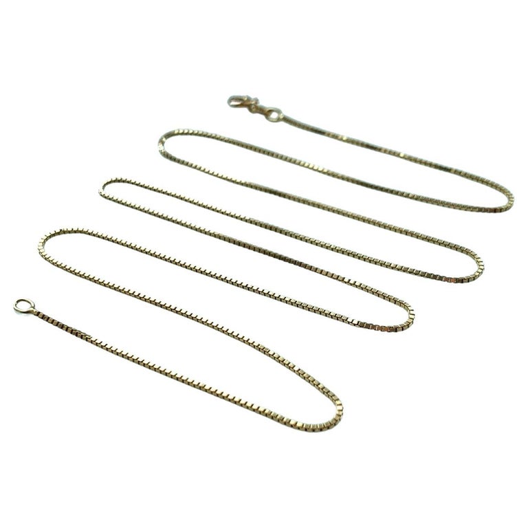 14ct Gold Box 21.5" Chain by Balestra For Sale at 1stDibs