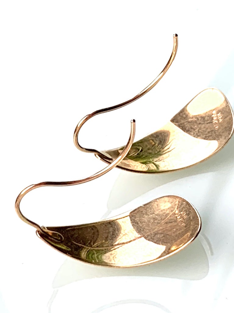 14ct Gold Ed Levin Earrings For Sale at 1stDibs