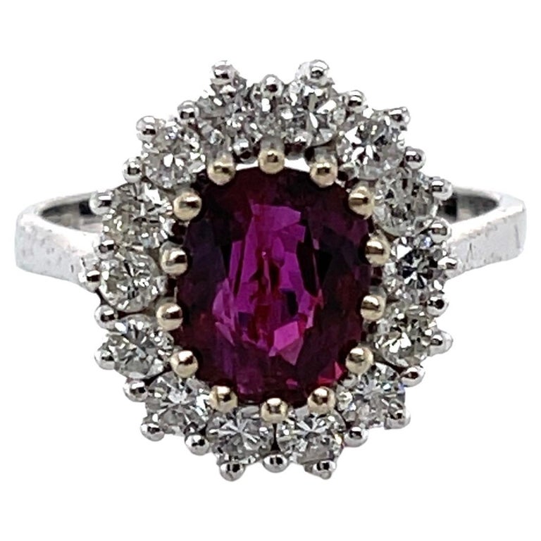 Customizable 14ct White Gold Ruby and Diamond Ring For Sale at 1stDibs