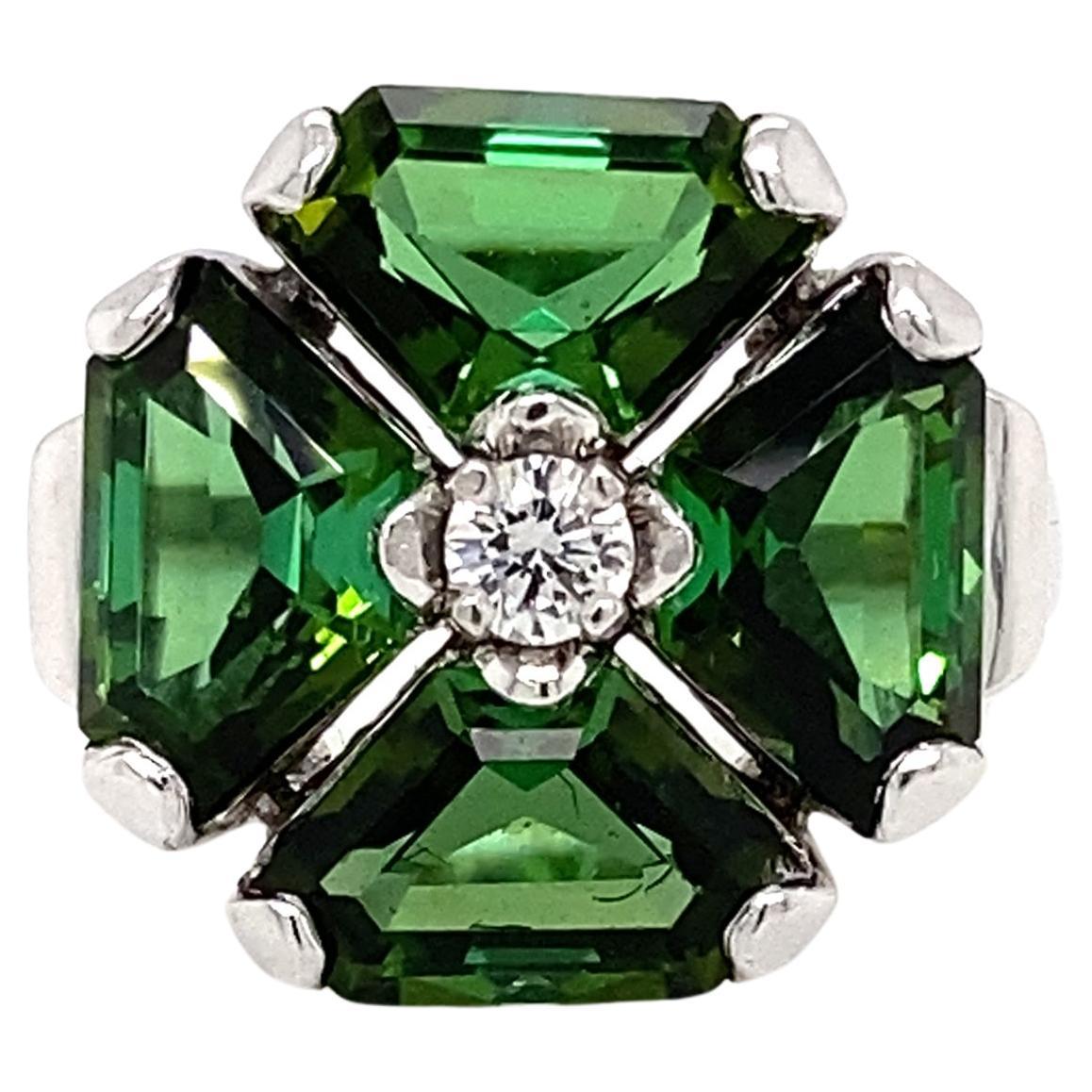 14ct Yellow Gold Purple Tourmaline and Diamond Stacking Ring For Sale ...