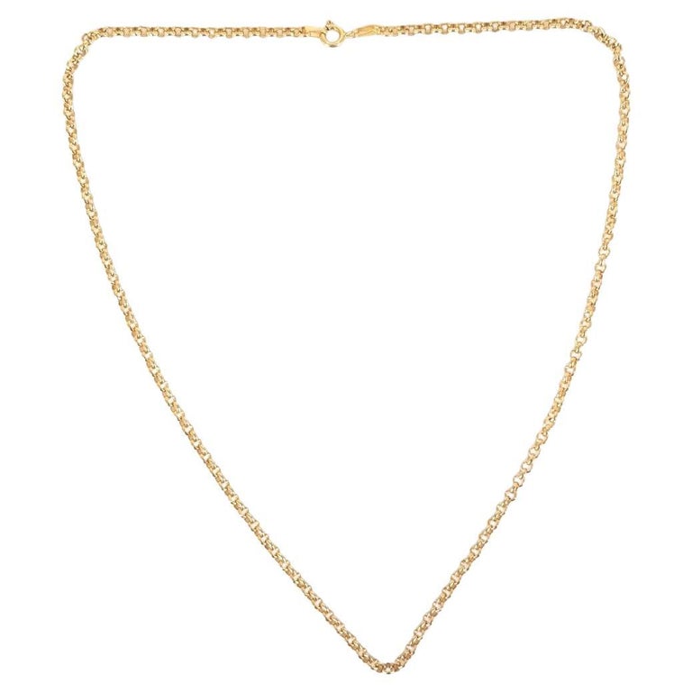 14 Carat Yellow Gold Belcher Link Chain For Sale at 1stDibs