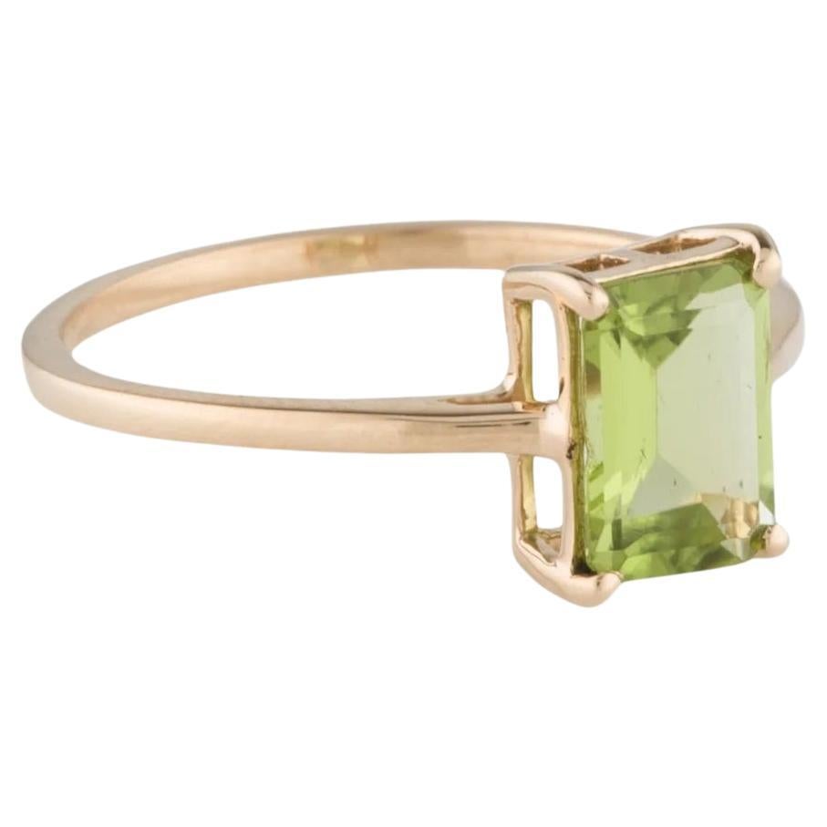 14K 1.50ct Peridot Cocktail Ring, Size 6.75 - Green Gemstone, Elegant ...
