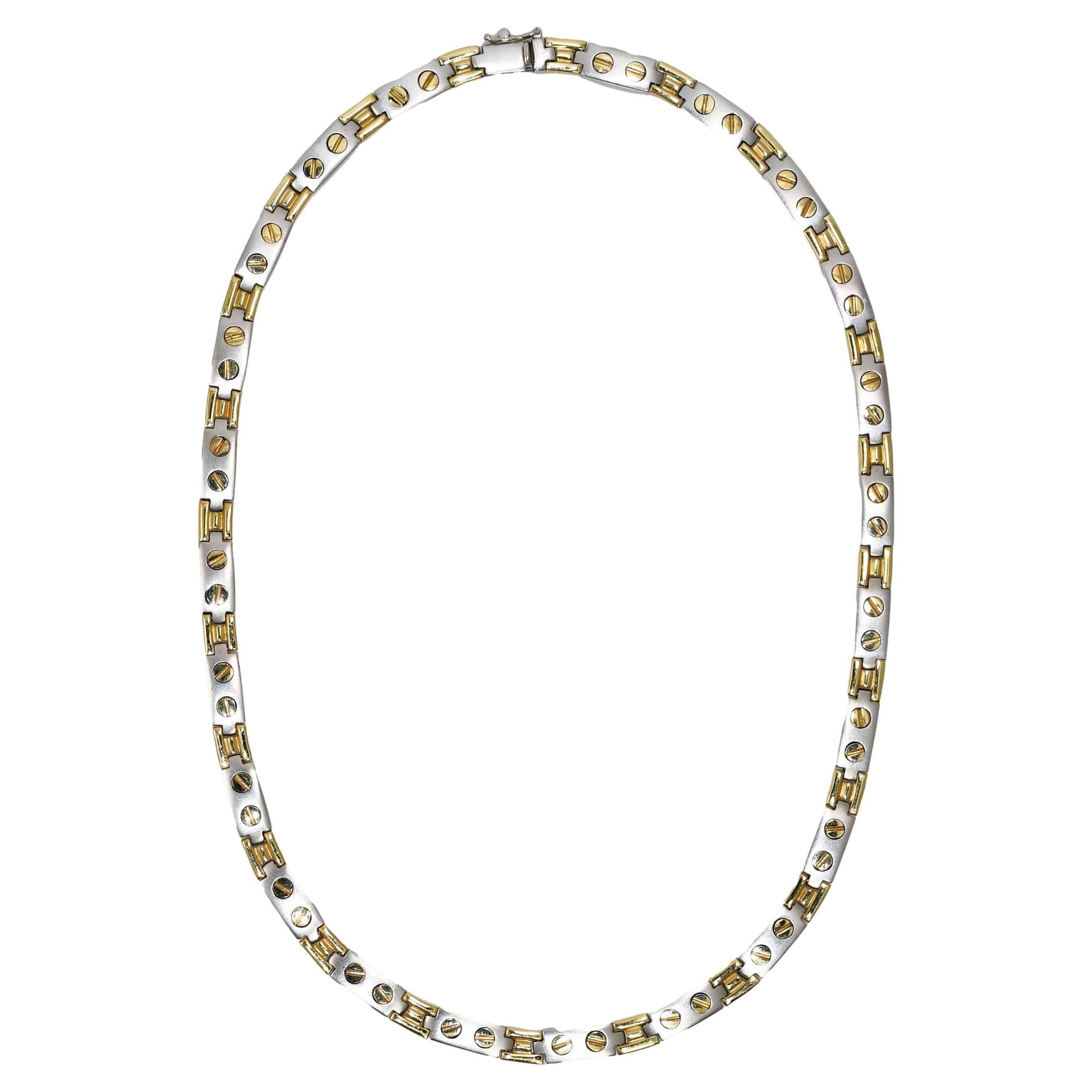 14K 2-Tone (Yellow Gold and White Gold) Necklace, 35.5gr For Sale at ...