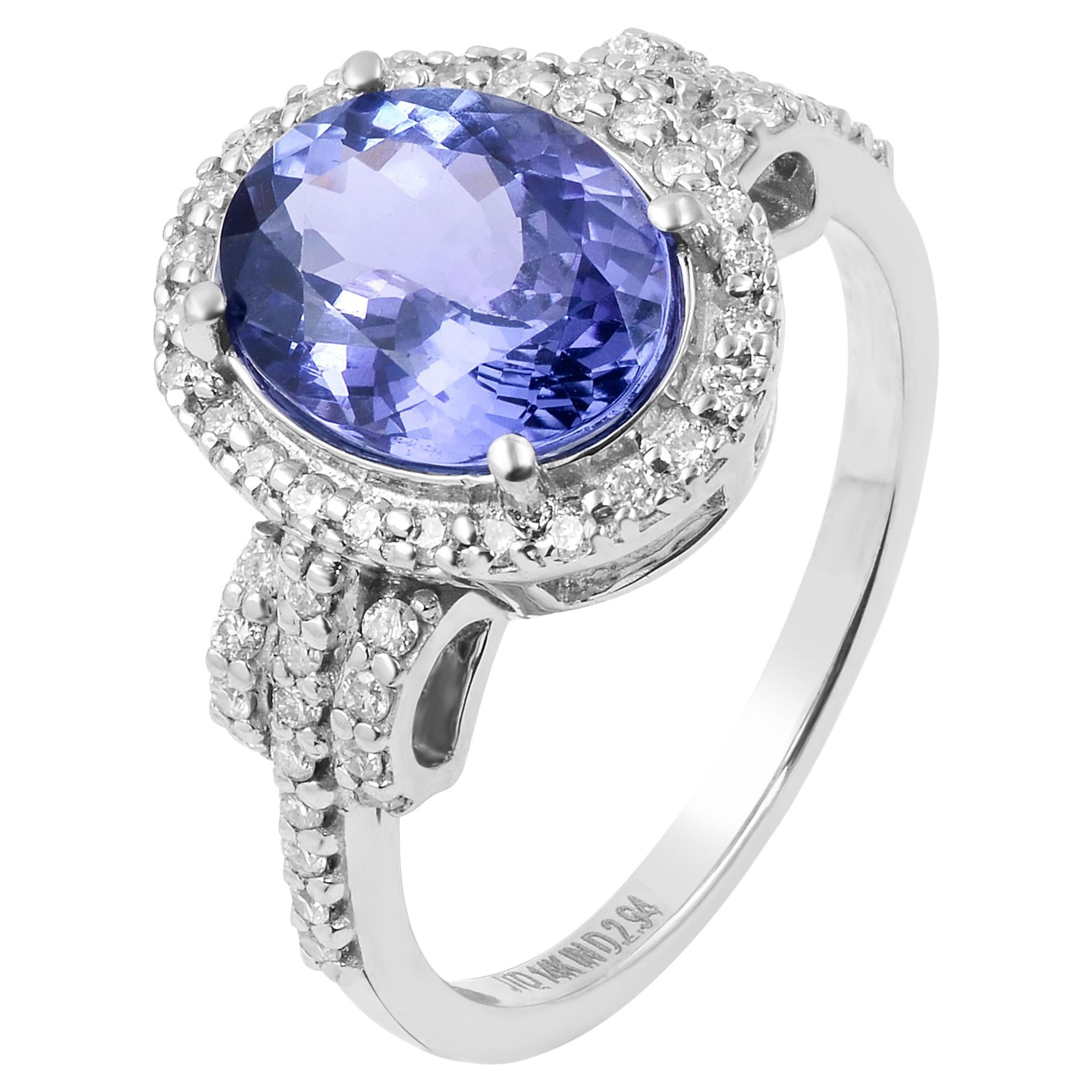 2.50tcw 14K Natural Sapphire and Diamond Vintage Cocktail Ring For Sale ...