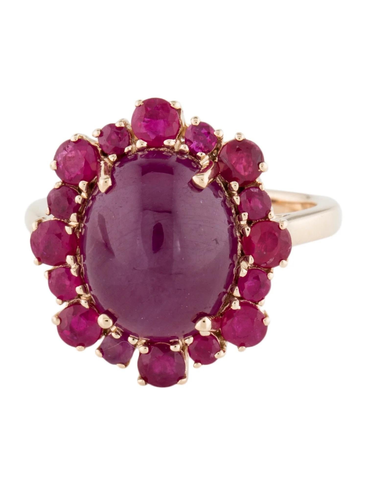 14K 8.90ctw Ruby Cocktail Ring Size 6.75 Round Brilliant Ruby 0.97ct ...
