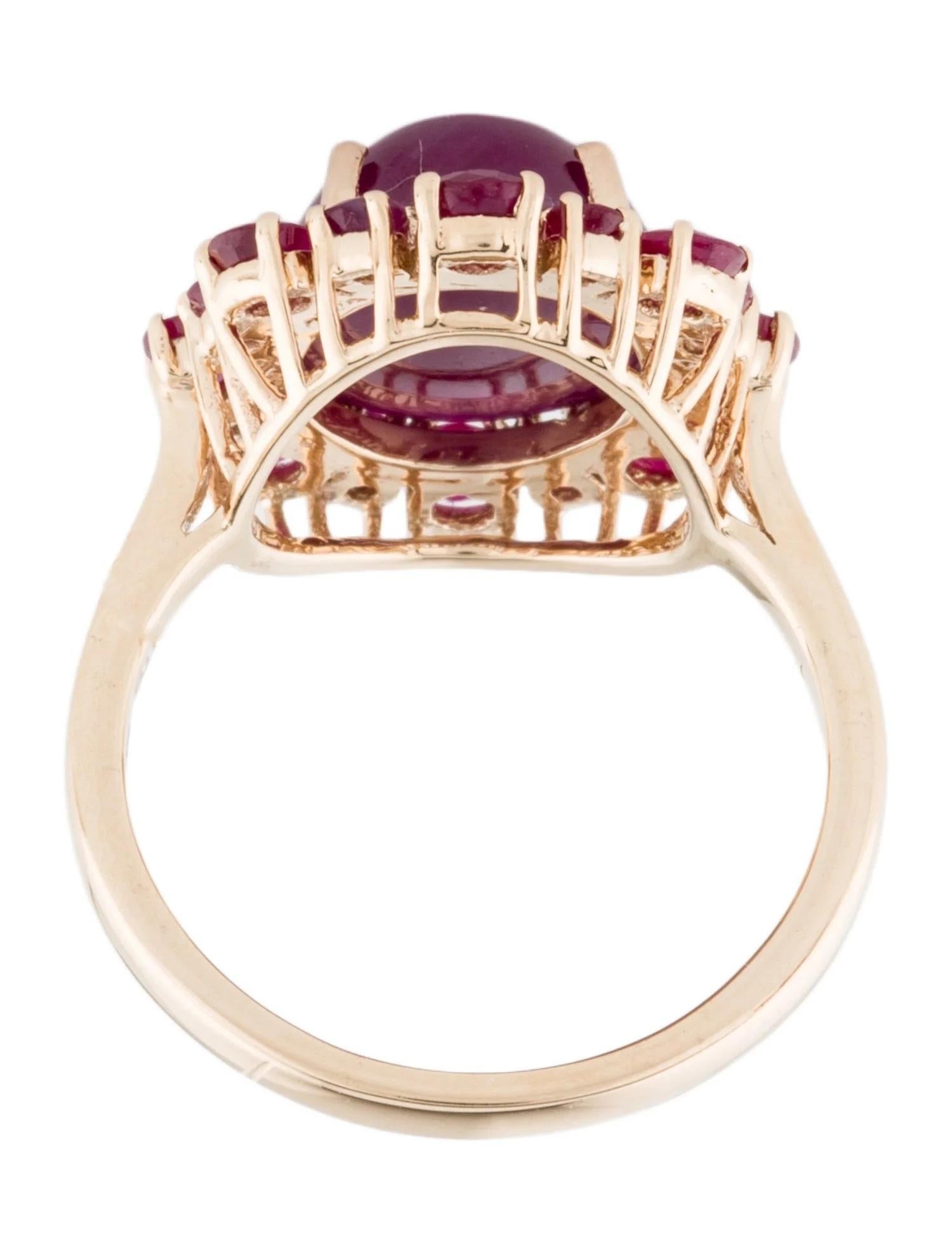 14K 8.90ctw Ruby Cocktail Ring Size 6.75 Round Brilliant Ruby 0.97ct ...