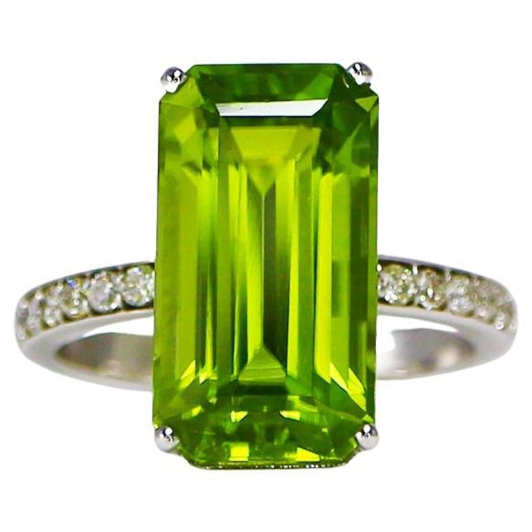 14k 8.95 Carat Top Vivid Peridot&Diamond Antique Art Deco Style ...