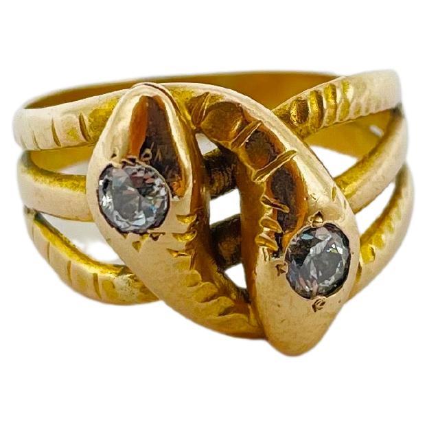 14k Antique Snake Ring Around Art Nouveau Around 1910 at 1stDibs