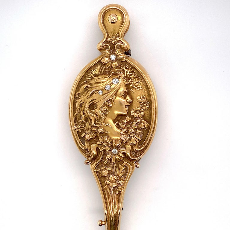 14K Art Nouveau Krementz Opera Glasses Lorgnette For Sale at 1stDibs
