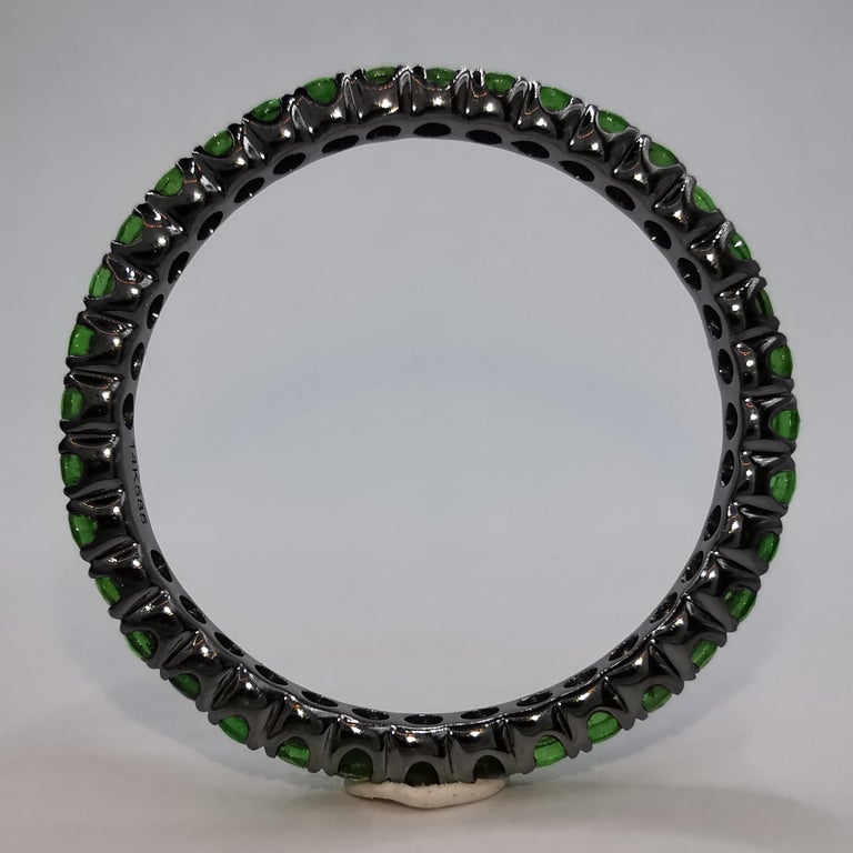 Customizable 14K Black Gold Tsavorite Full Eternity Band Wedding ...